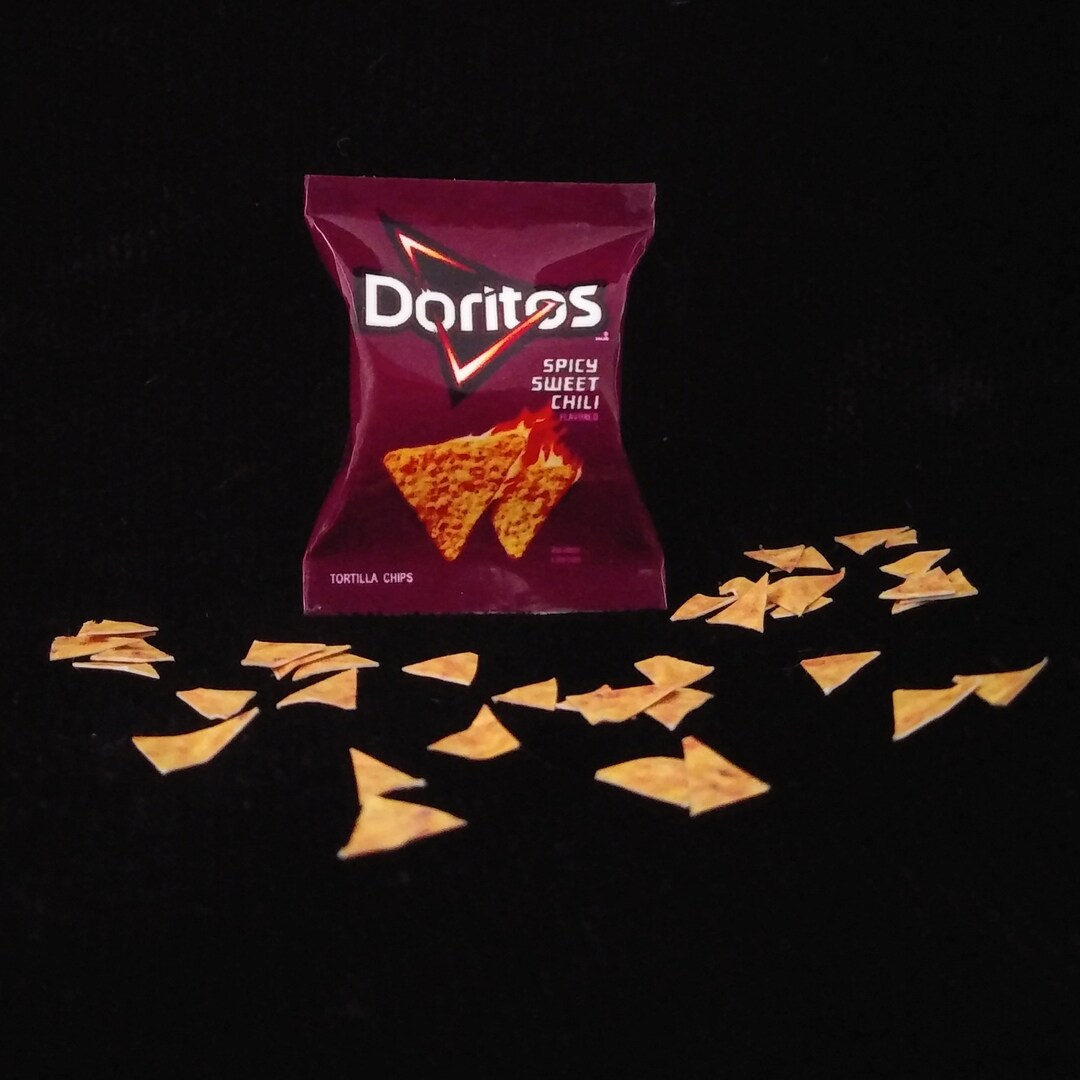 Dollhouse Miniature Doritos Bag of Chips 1:12 Snack Spicy Sweet Chili ...