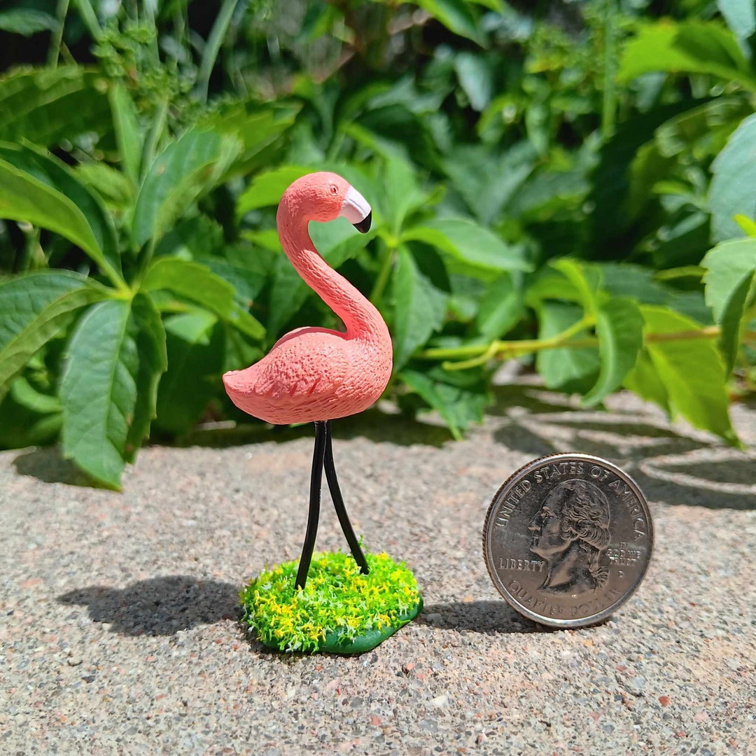 Adorable Miniature Lawn Flamingo for Dollhouses 1:12 Scale Yard Decor ...