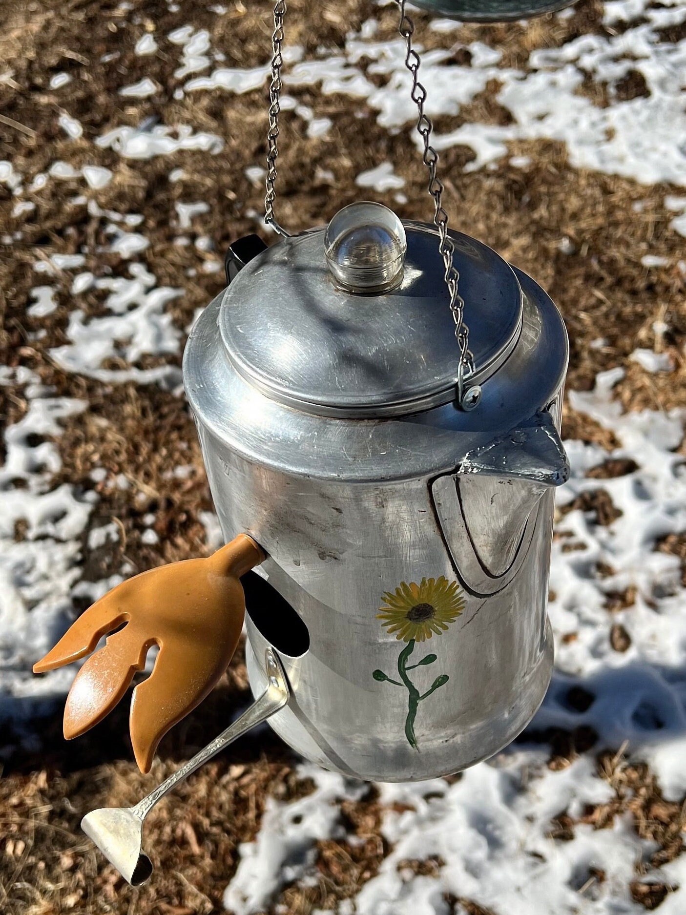 Upcycled Sunflower Coffee Percolator Bird House! - Etsy