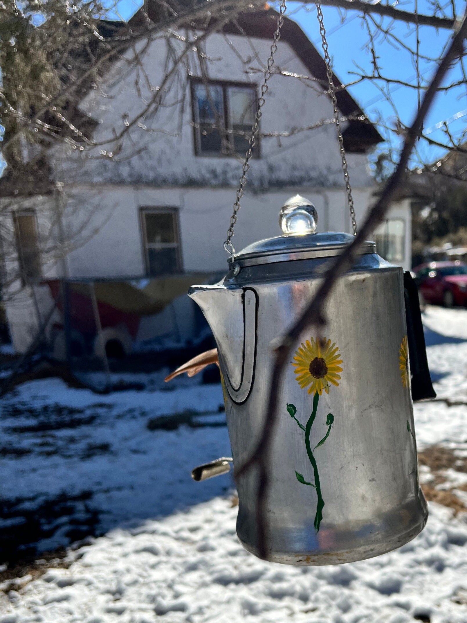 Upcycled Sunflower Coffee Percolator Bird House - Etsy
