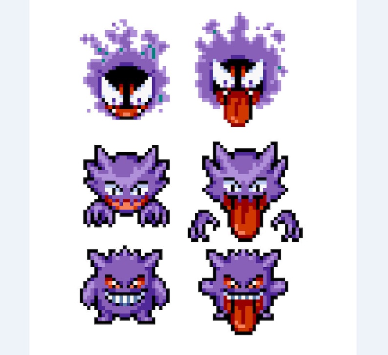 Ghost Pokemon Variationen SIX Sprites Muster - Etsy.de
