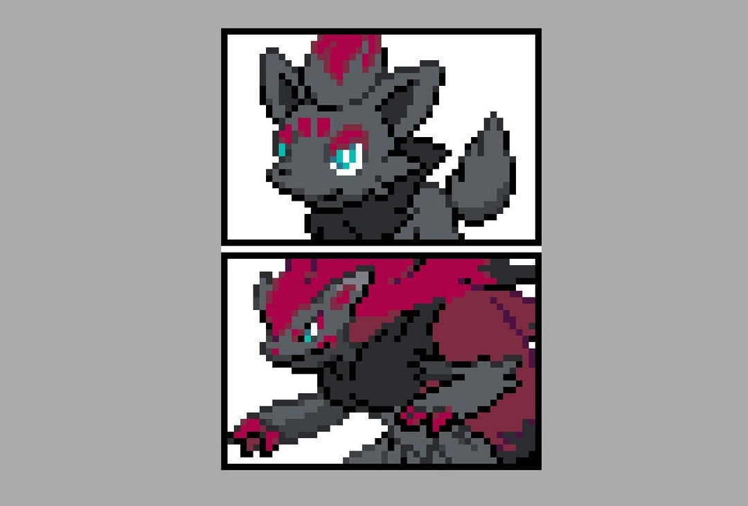 Zorua & Zoroark Portraits Pokemon Cross Stitch Pattern + Bonus Icons - Etsy