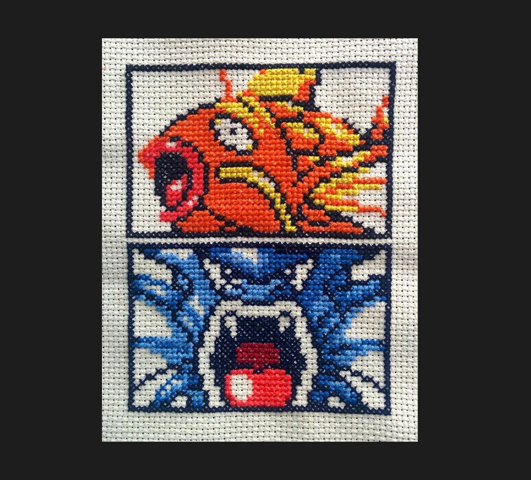 Magikarp/gyarados Pattern Pokemon Cross Stitch - Etsy