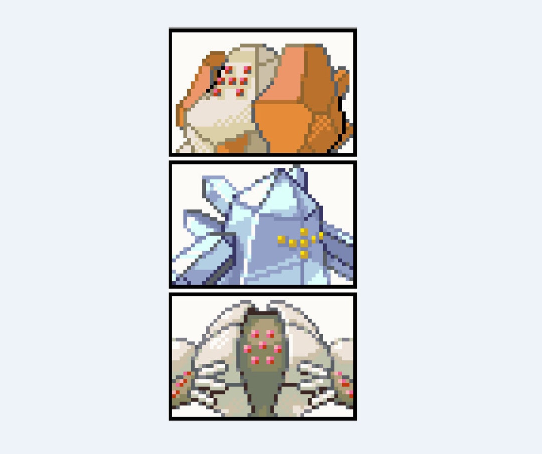 Regirock Regice Registeel Pokemon Cross Stitch Pattern - Etsy