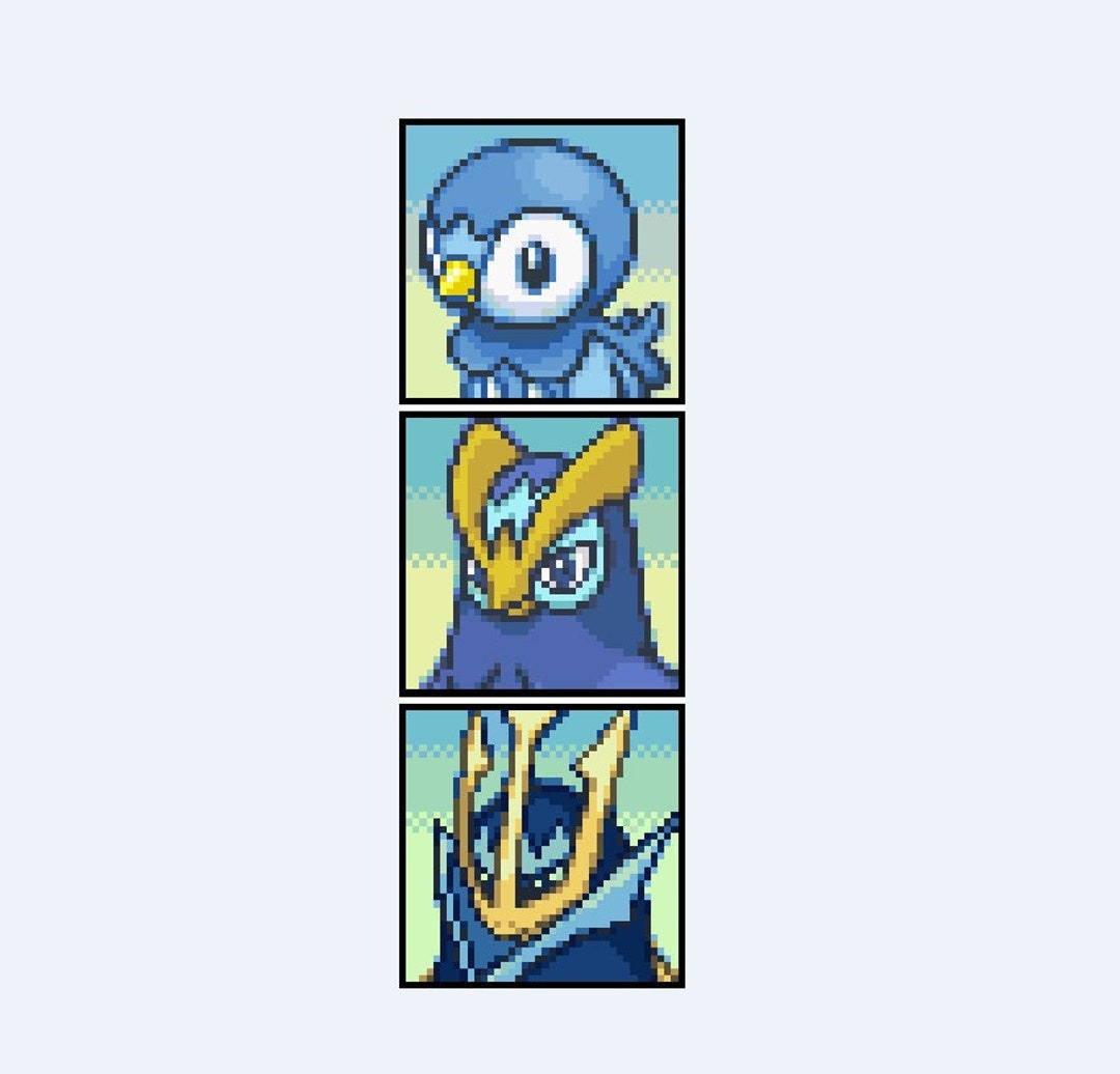 Piplup, Prinplup, Empoleon Evolution Portraits Cross Stitch Pattern - Etsy