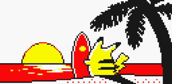 Surfing Pikachu Pokemon Yellow Minigame Pokemon Pattern - Etsy