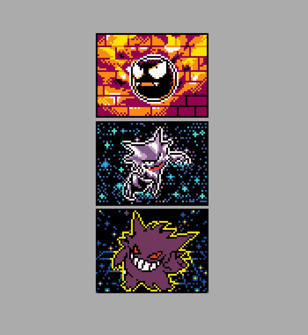 3 Pack! Ghost Pokemon TCG Cross Stitch Pattern (fossil + Promo Card ...