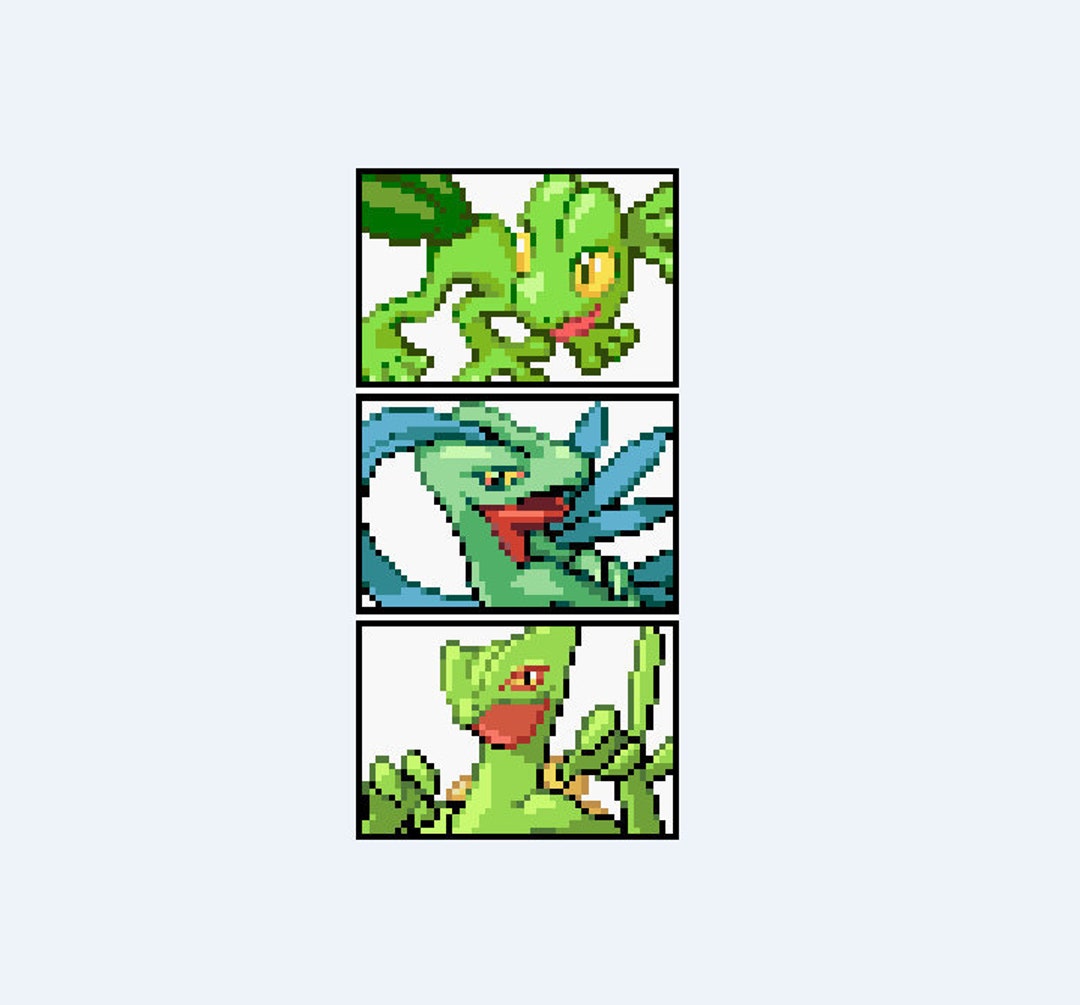 Treecko, Grovyle, Sceptile Pokemon Evolutions Cross Stitch Pattern - Etsy