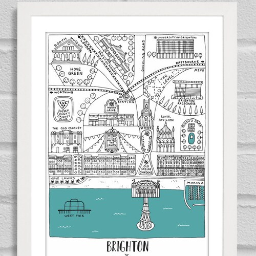 Brighton Palace Pier Print Seaside Artwork Rainbow Art | Etsy