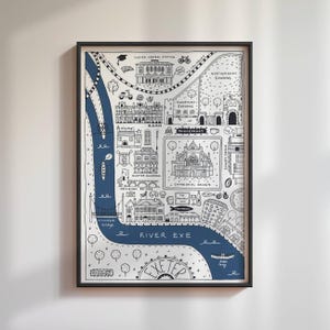 Exeter City Map | Hand Drawn Exeter Map | Exeter Print | Exeter ...