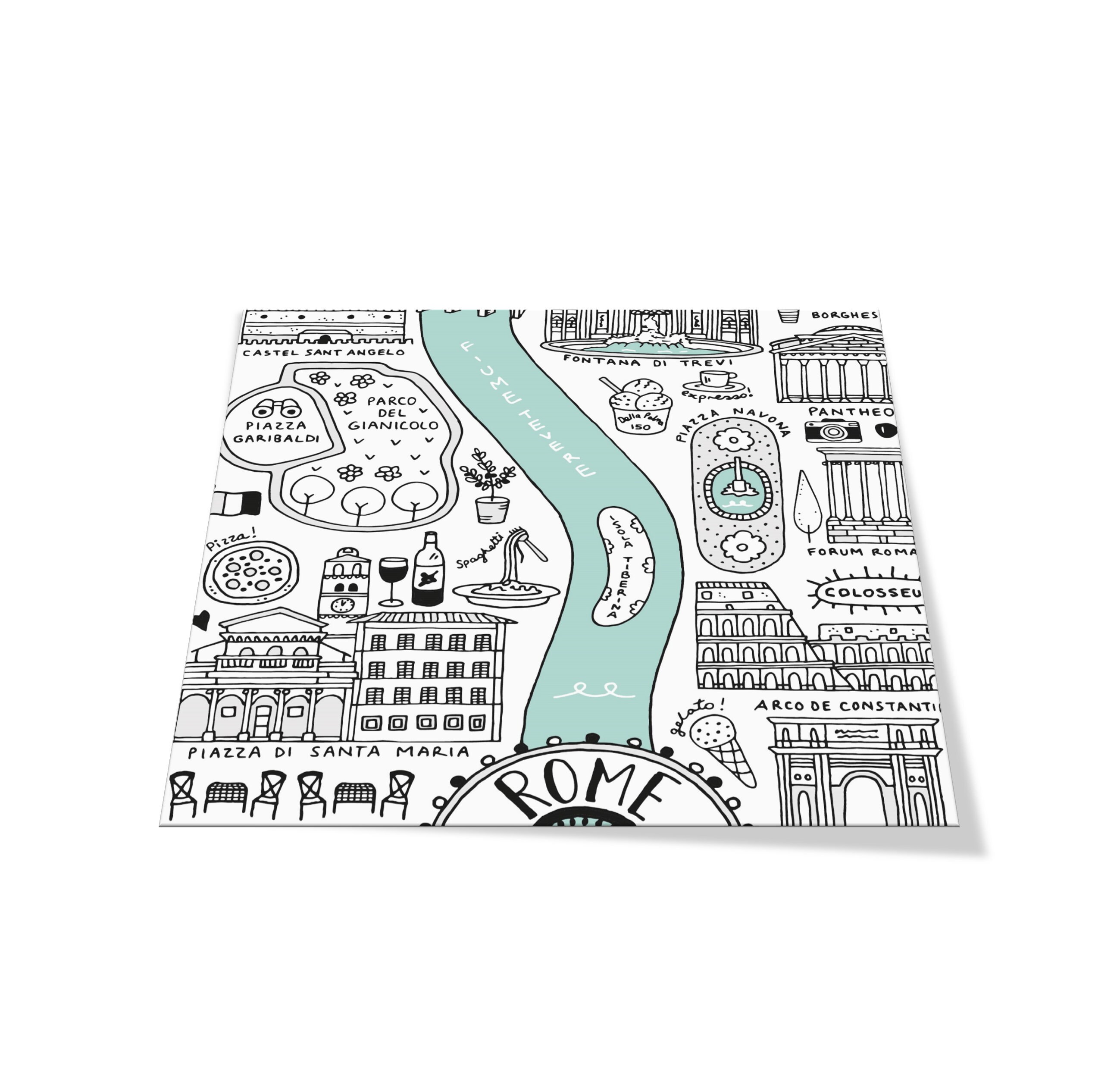 Rome City Map Illustrated Map of Rome Rome Print | Etsy