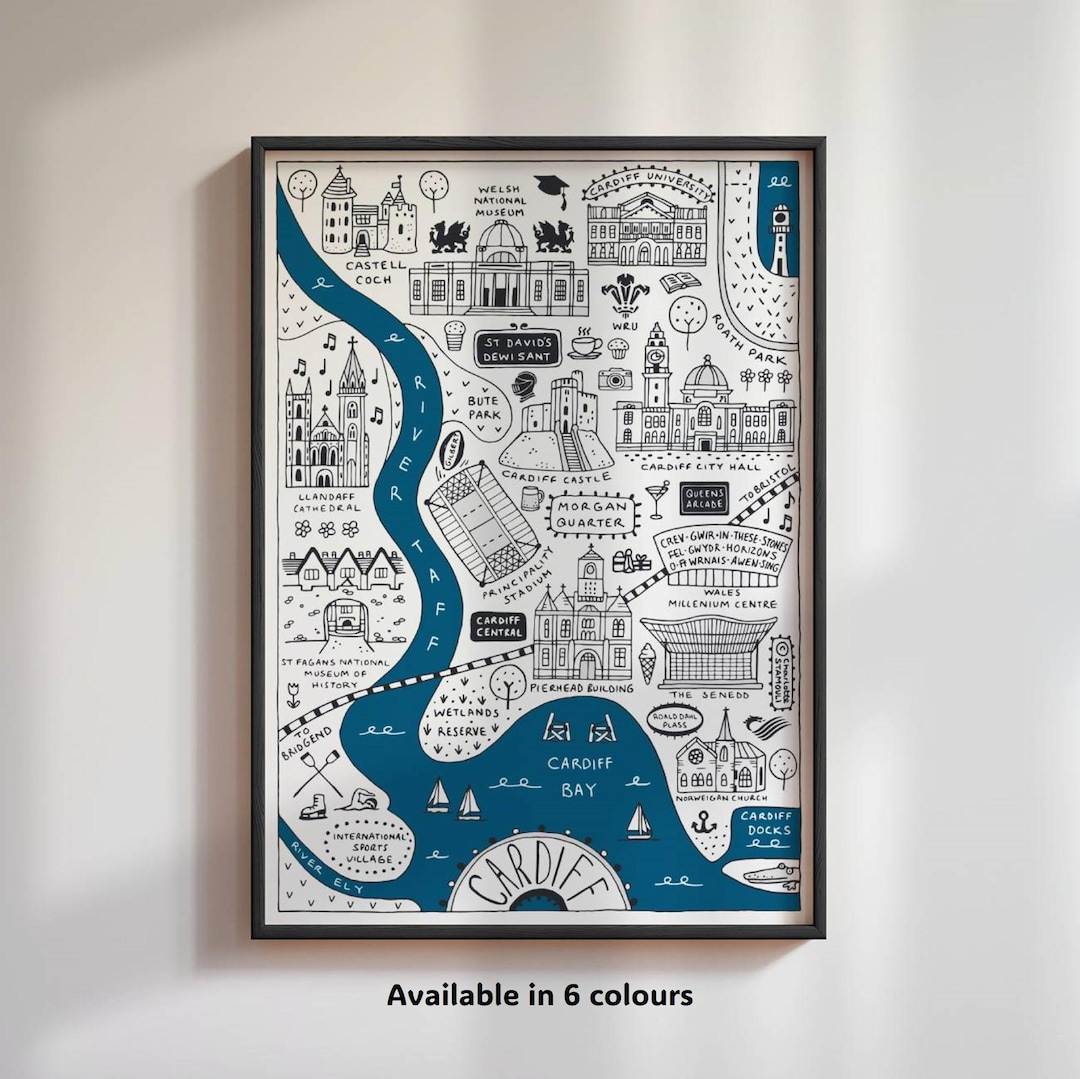 Cardiff City Map | Cardiff City Print | Cardiff University Print ...