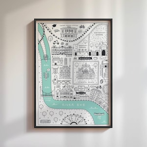 Exeter City Map | Hand Drawn Exeter Map | Exeter Print | Exeter ...