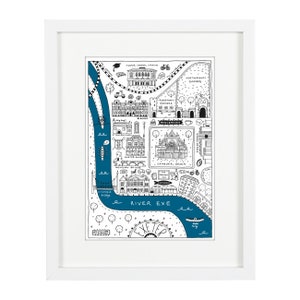 Exeter City Map | Hand Drawn Exeter Map | Exeter Print | Exeter ...