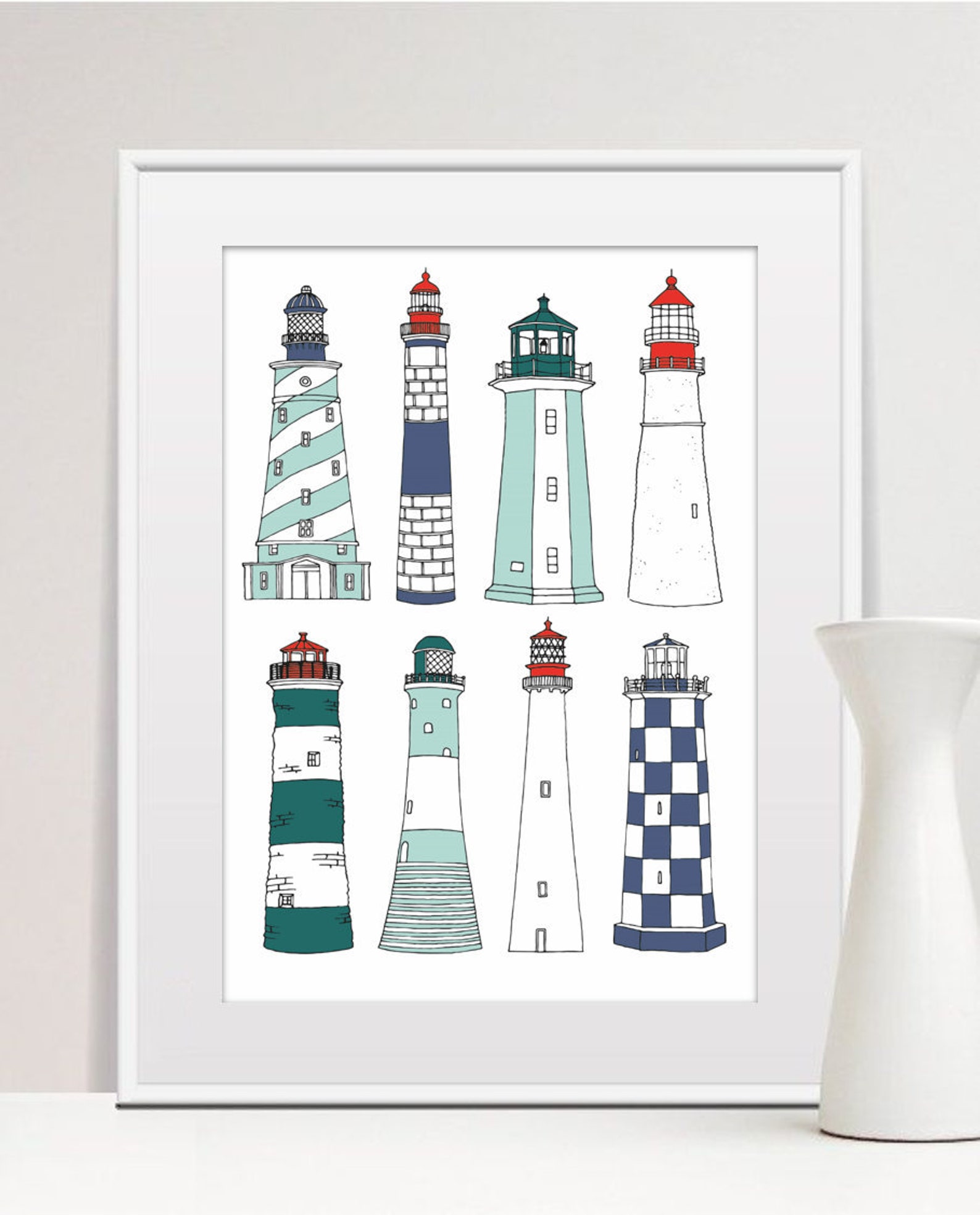 Lighthouse Print Coastal Prints Nautical Prints Bathroom - Etsy UK