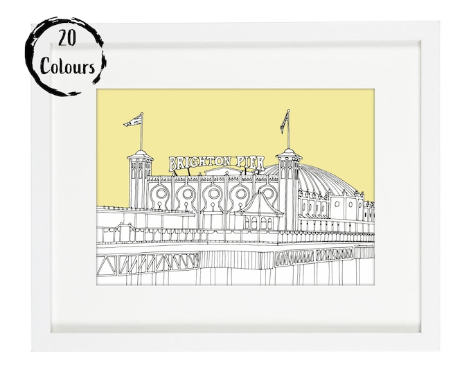 Brighton Pier | Brighton Print | Brighton Illustration | Coastal Prints ...