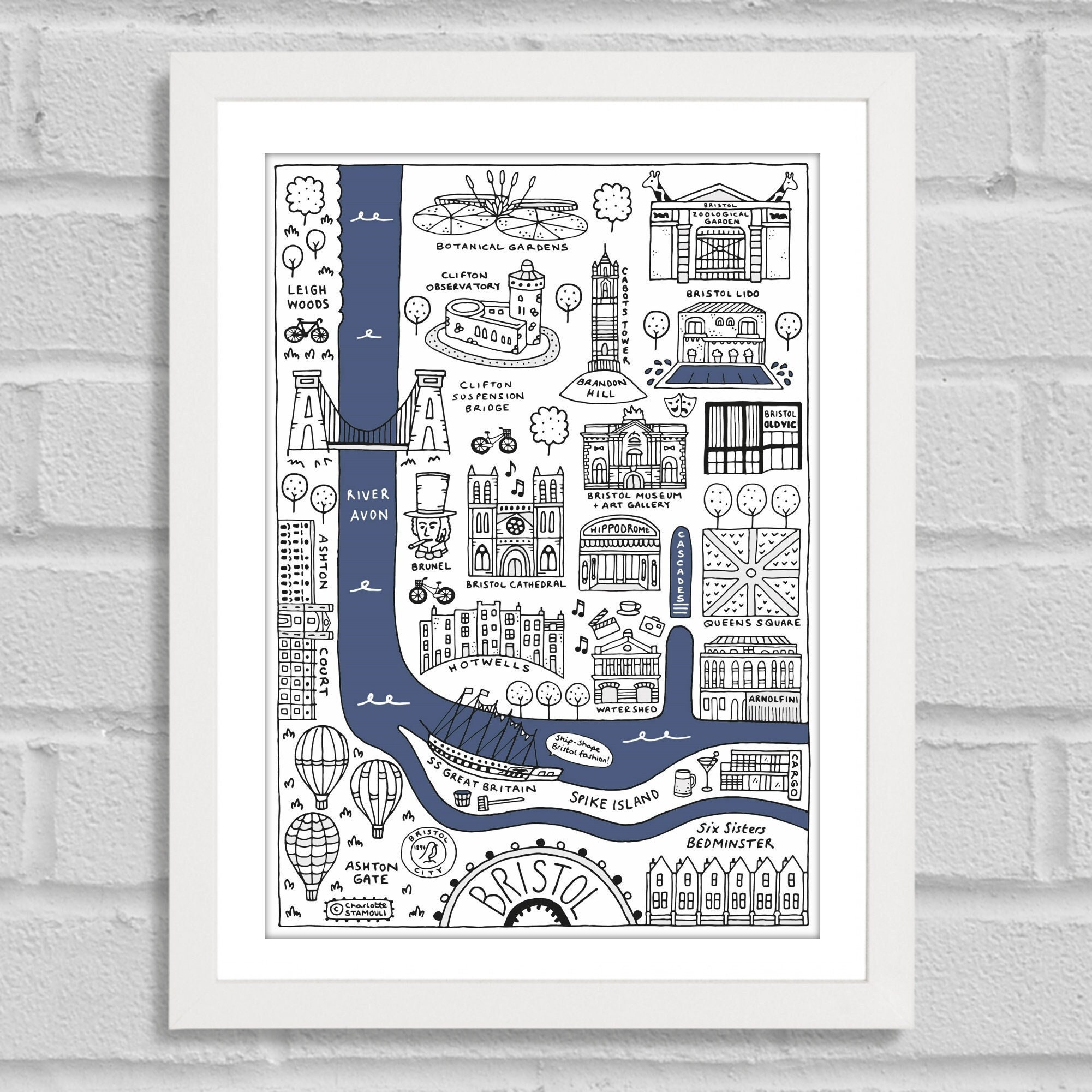 Bristol City Map Hand Drawn Bristol Map Bristol Print - Etsy
