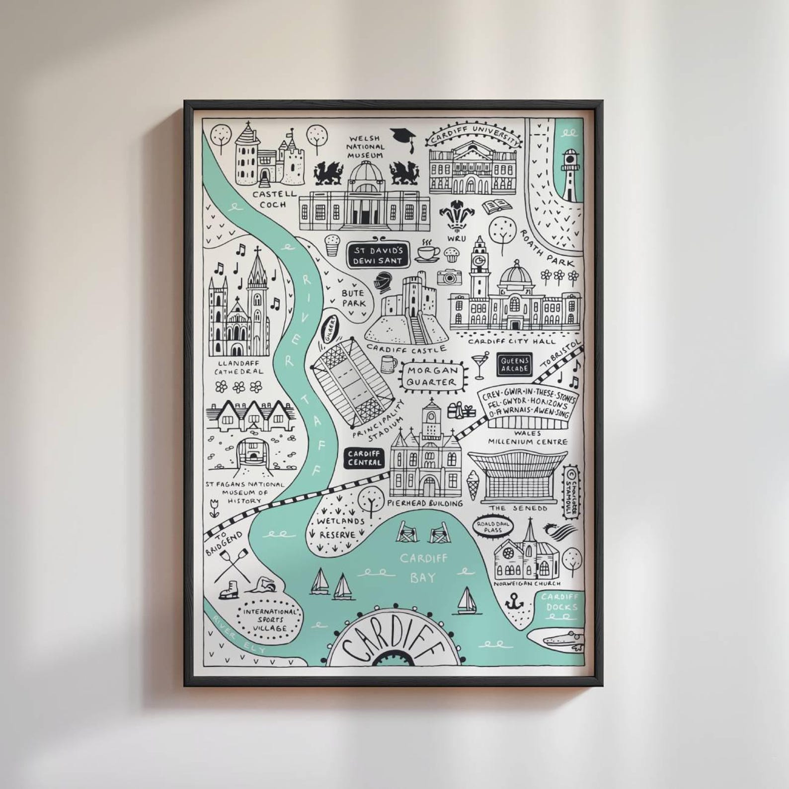 Cardiff City Map | Cardiff City Print | Cardiff University Print ...