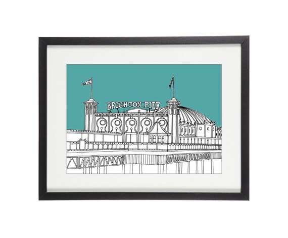 Brighton Pier Brighton Print Brighton Illustration | Etsy