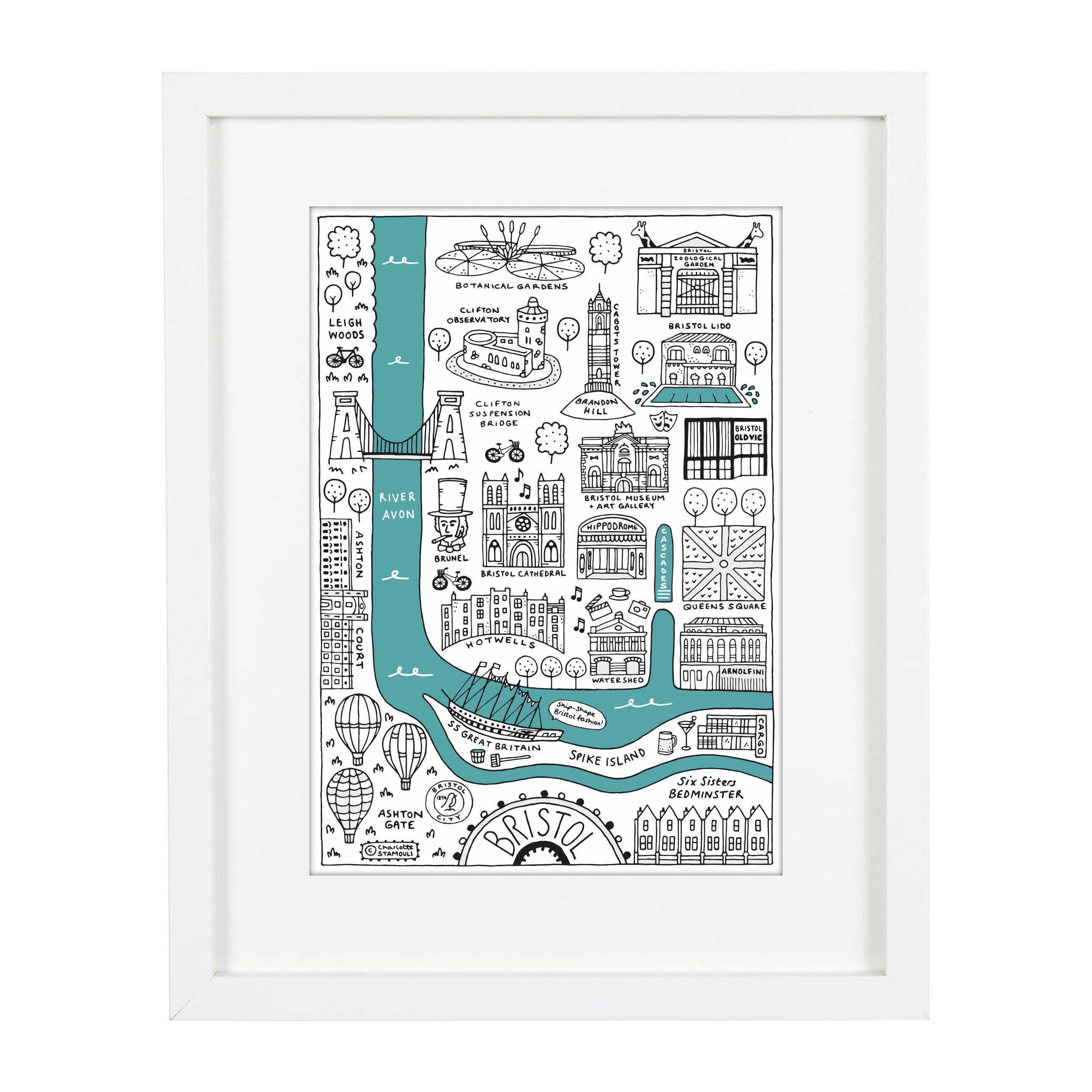Bristol City Map Hand Drawn Bristol Map Bristol Print - Etsy