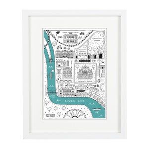 Exeter City Map | Hand Drawn Exeter Map | Exeter Print | Exeter ...