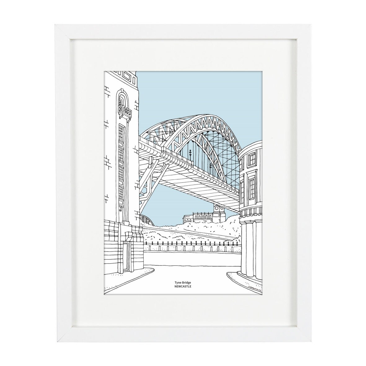 Newcastle Tyne Bridge Print Tyne Bridge Illustration | Etsy UK