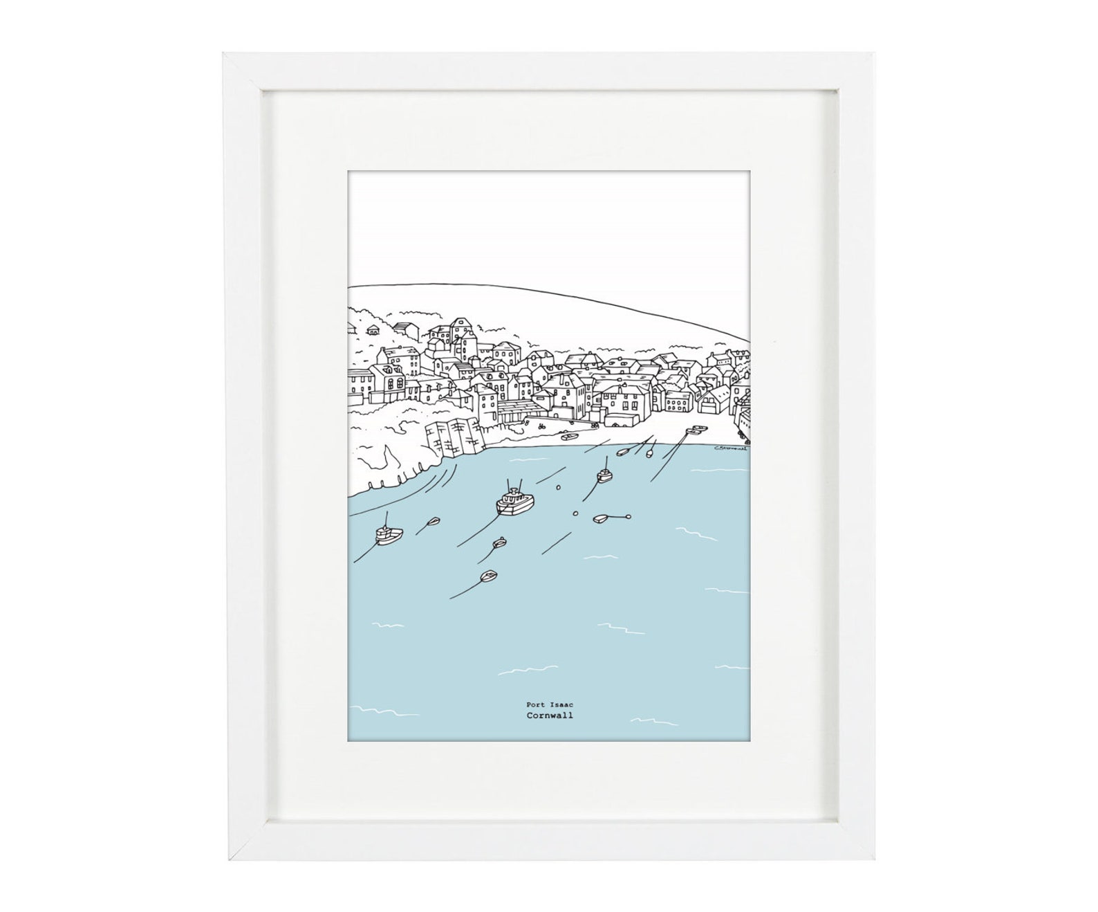 Port Isaac Print Cornwall Print Cornwall Illustration - Etsy UK