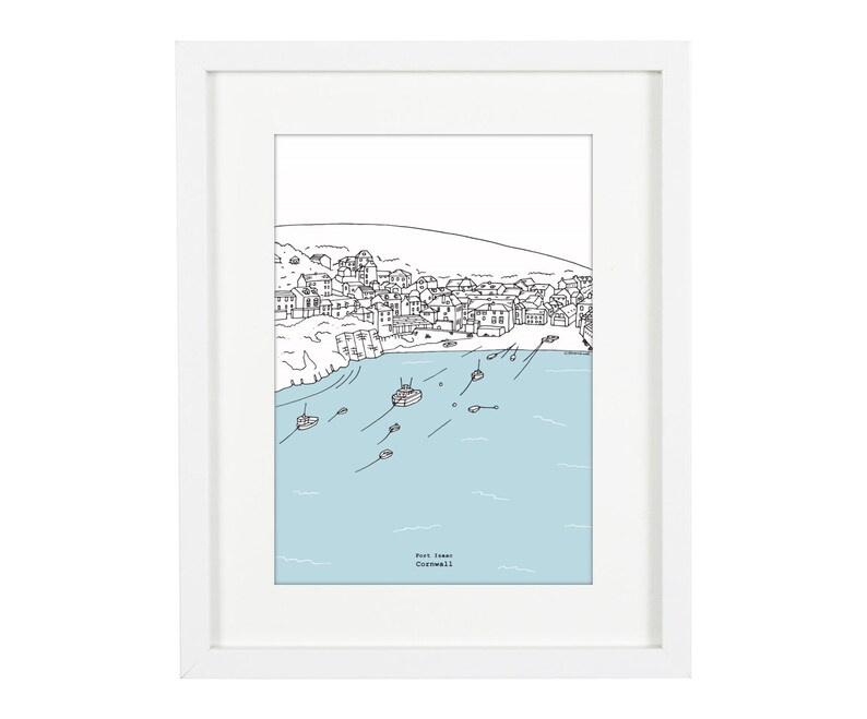 Port Isaac Print Cornwall Print Cornwall Illustration - Etsy UK