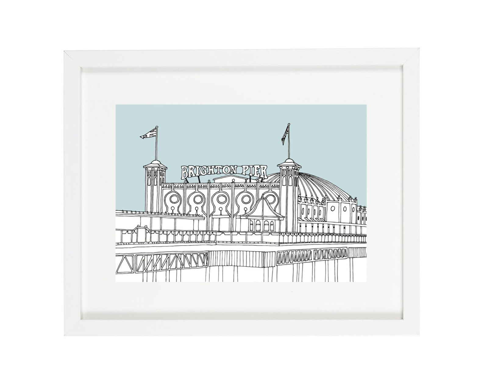 Brighton Pier Brighton Print Brighton Illustration Coastal Prints ...