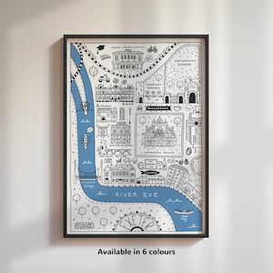 Exeter City Map | Hand Drawn Exeter Map | Exeter Print | Exeter ...