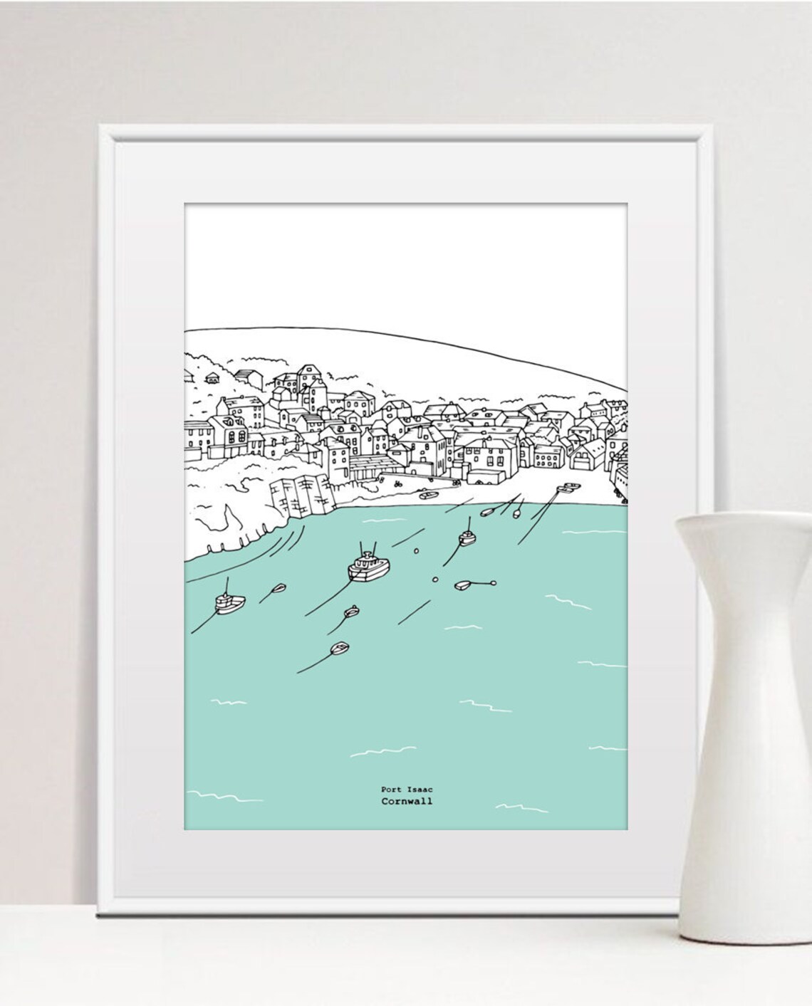 Port Isaac Print Cornwall Print Cornwall Illustration - Etsy UK