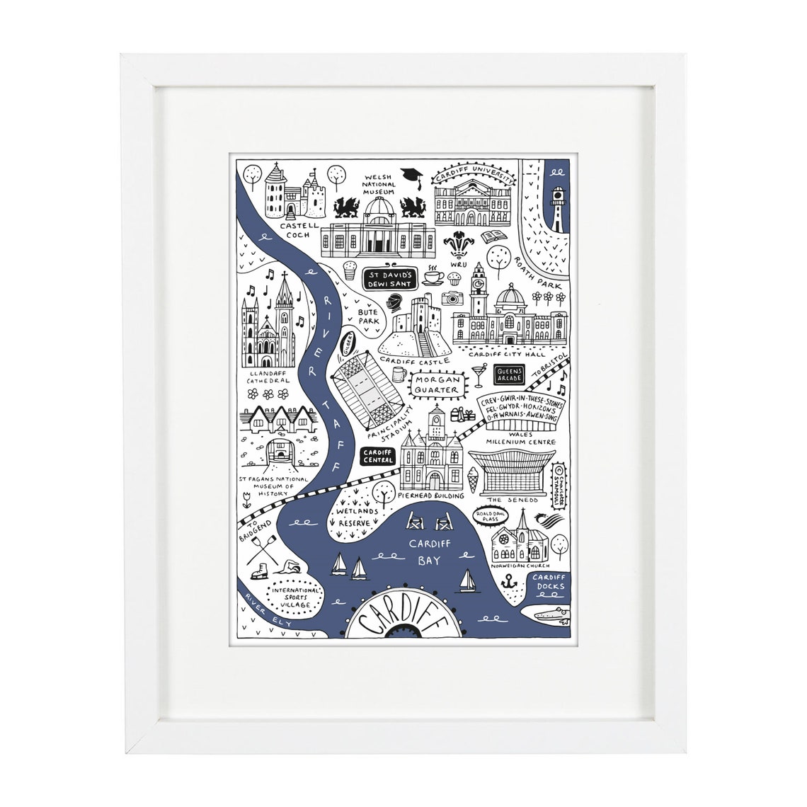 Cardiff City Map | Cardiff City Print | Cardiff University Print ...