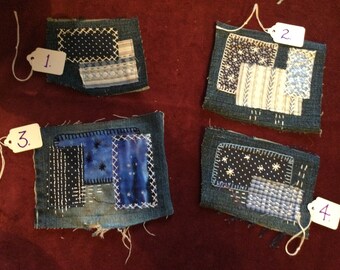 Denim Patch, Sashiko, Boro Patch, Handmade Sew-on Patch, Patch for ...