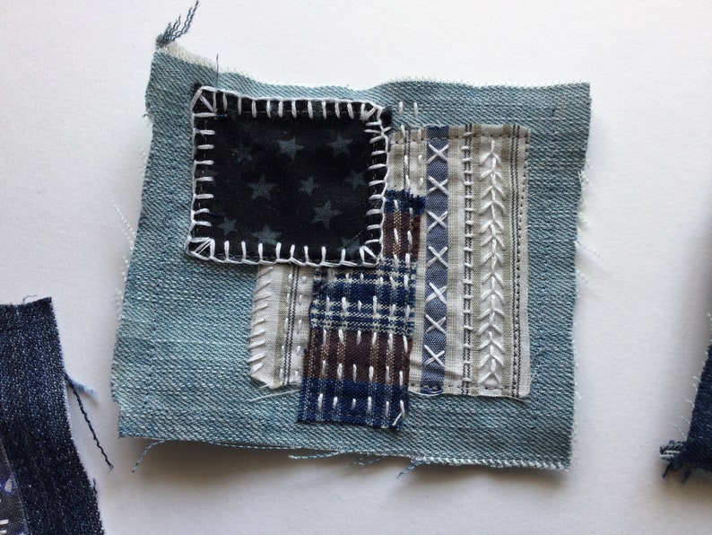 Boro Denim Patch/ Hand Stitched Decorative Denim Patches/sashimi ...