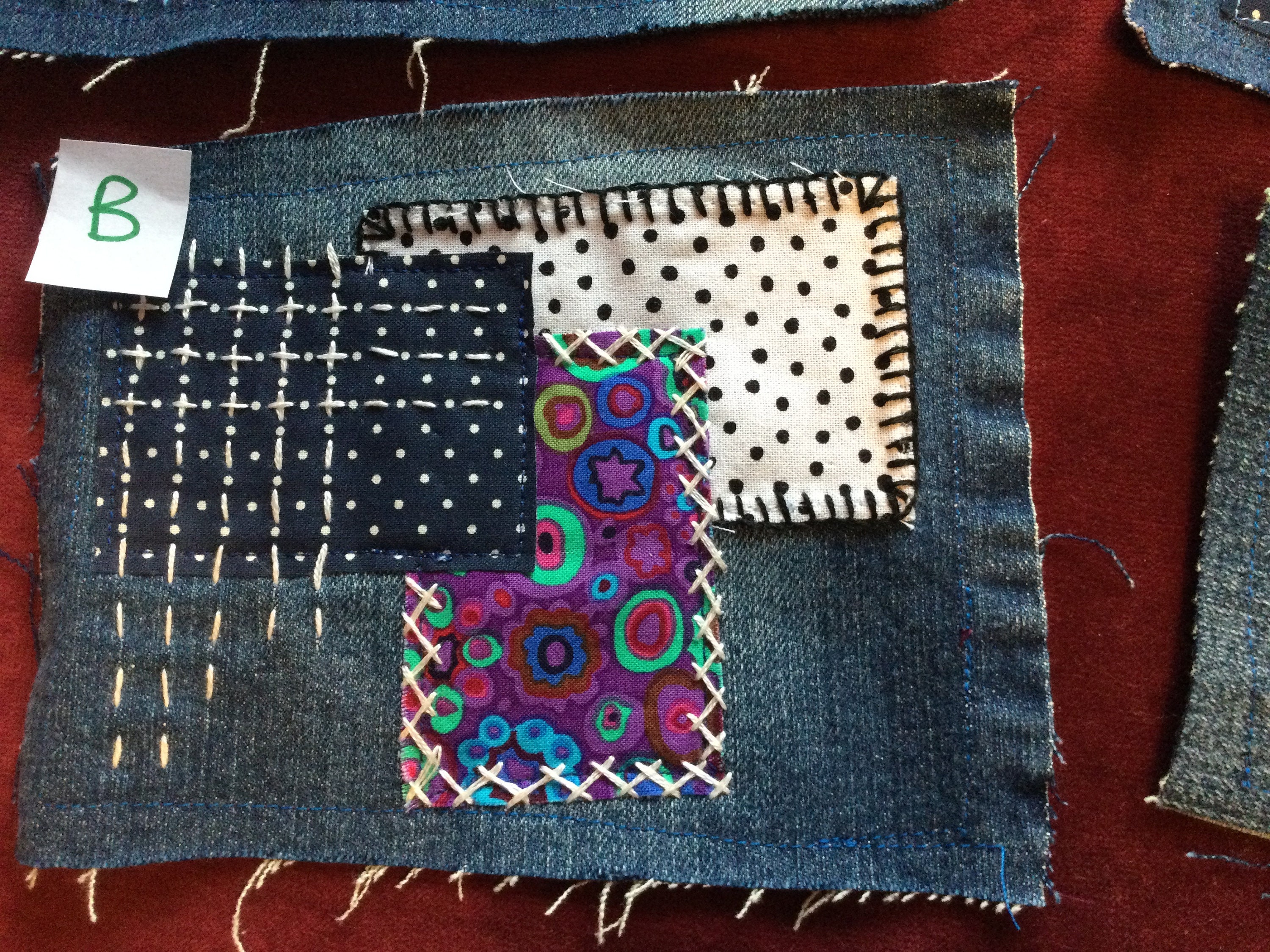 Denim Repair Patch/boro Stitched Patch/ Sashiko Patches - Etsy