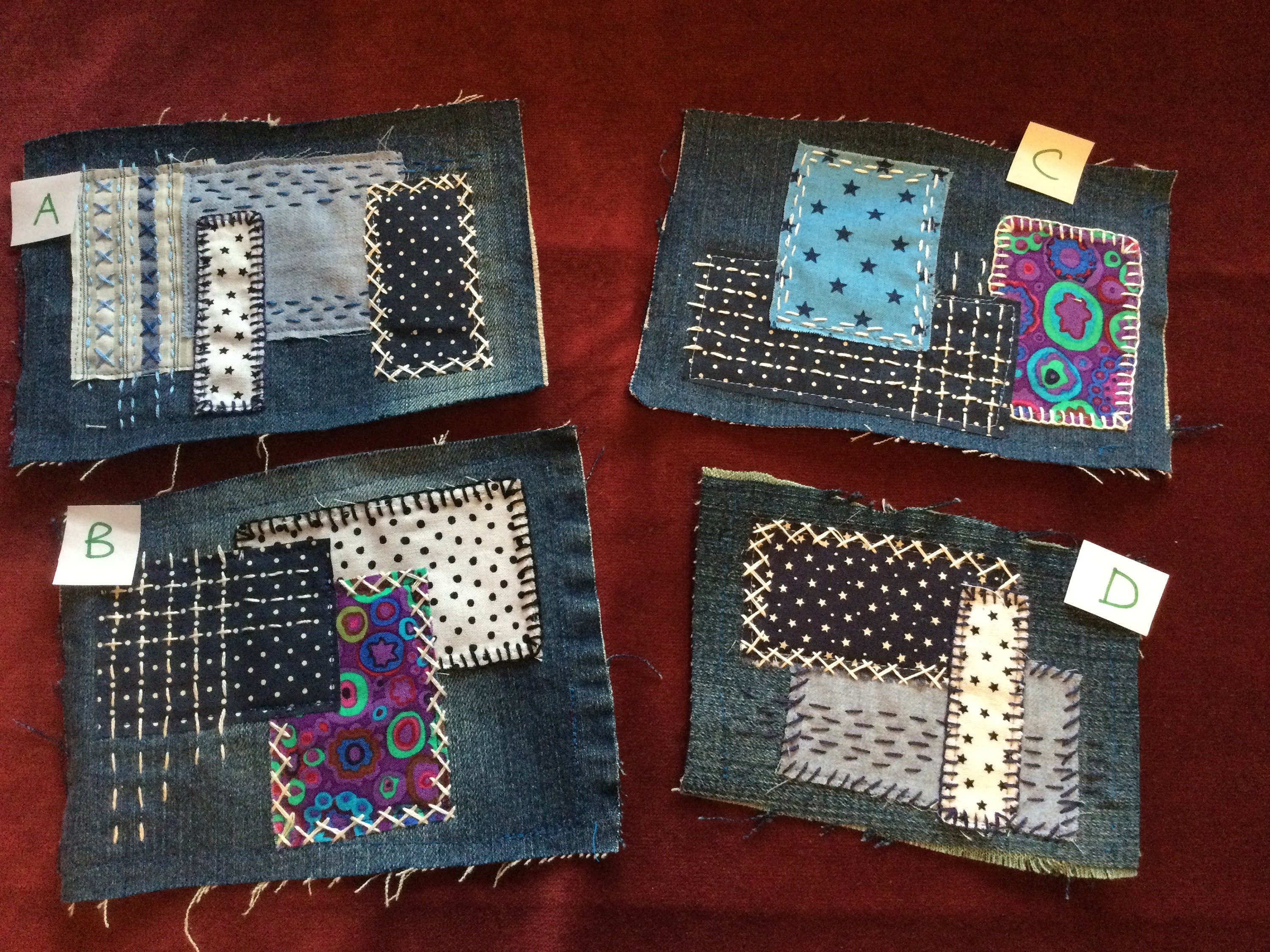 Denim Repair Patch/boro Stitched Patch/ Sashiko Patches - Etsy