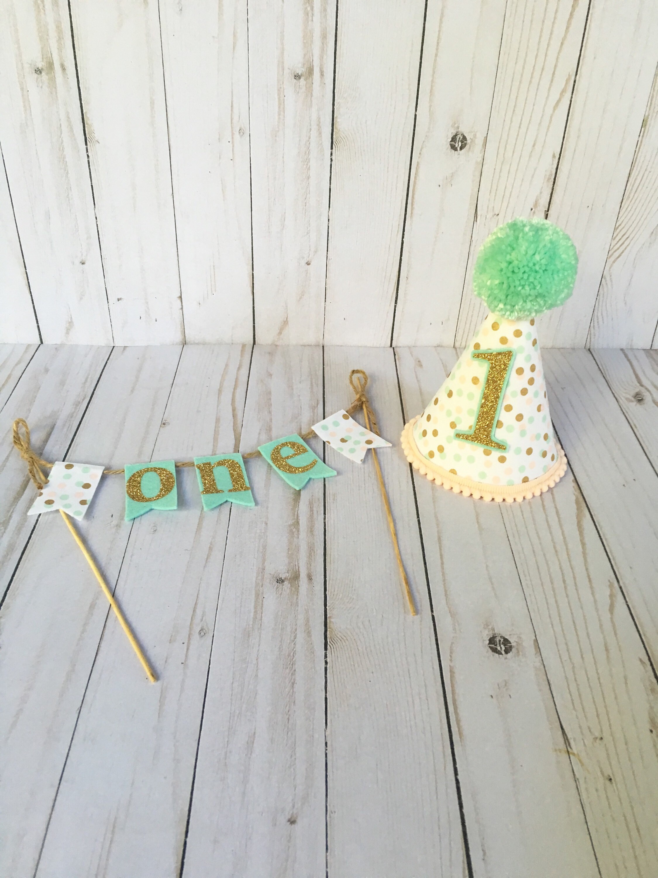 First birthday hat girls high chair banner 1st birthday | Etsy