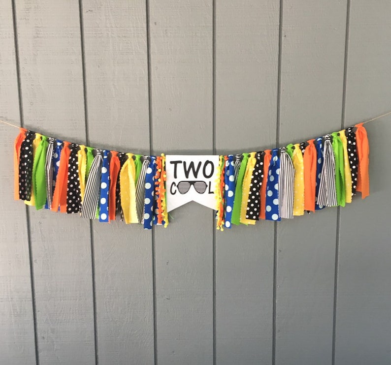 Boys Two Cool Birthday Banner Second Birthday Banner Two | Etsy