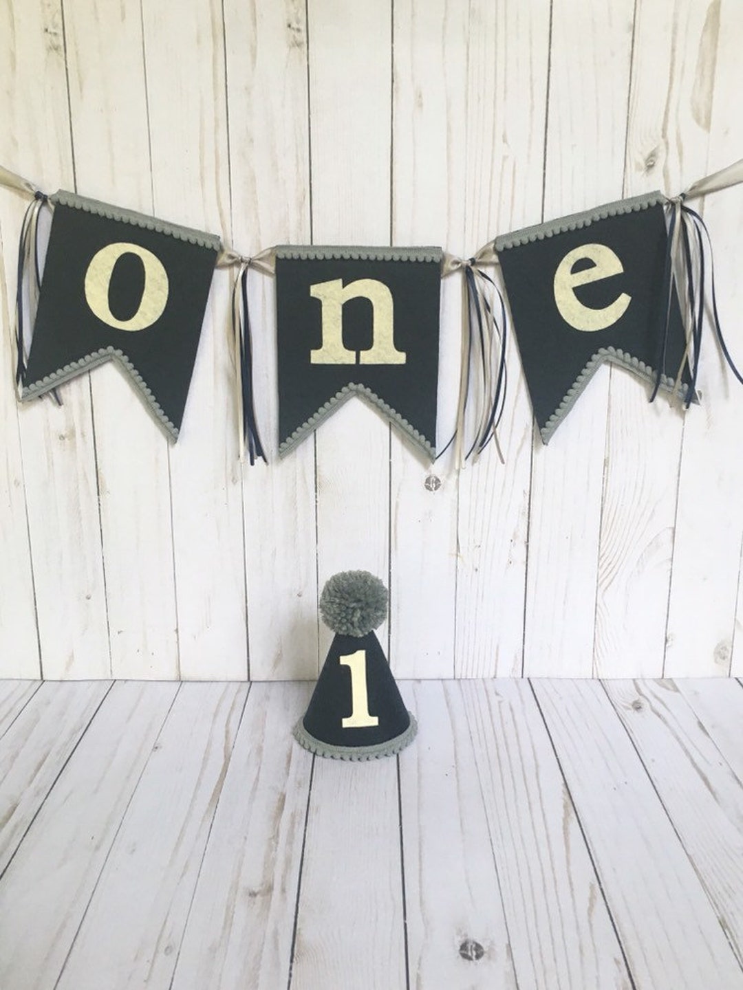 Boys Birthday Hat - First Birthday Hat and High Chair Banner - Boys 1st ...