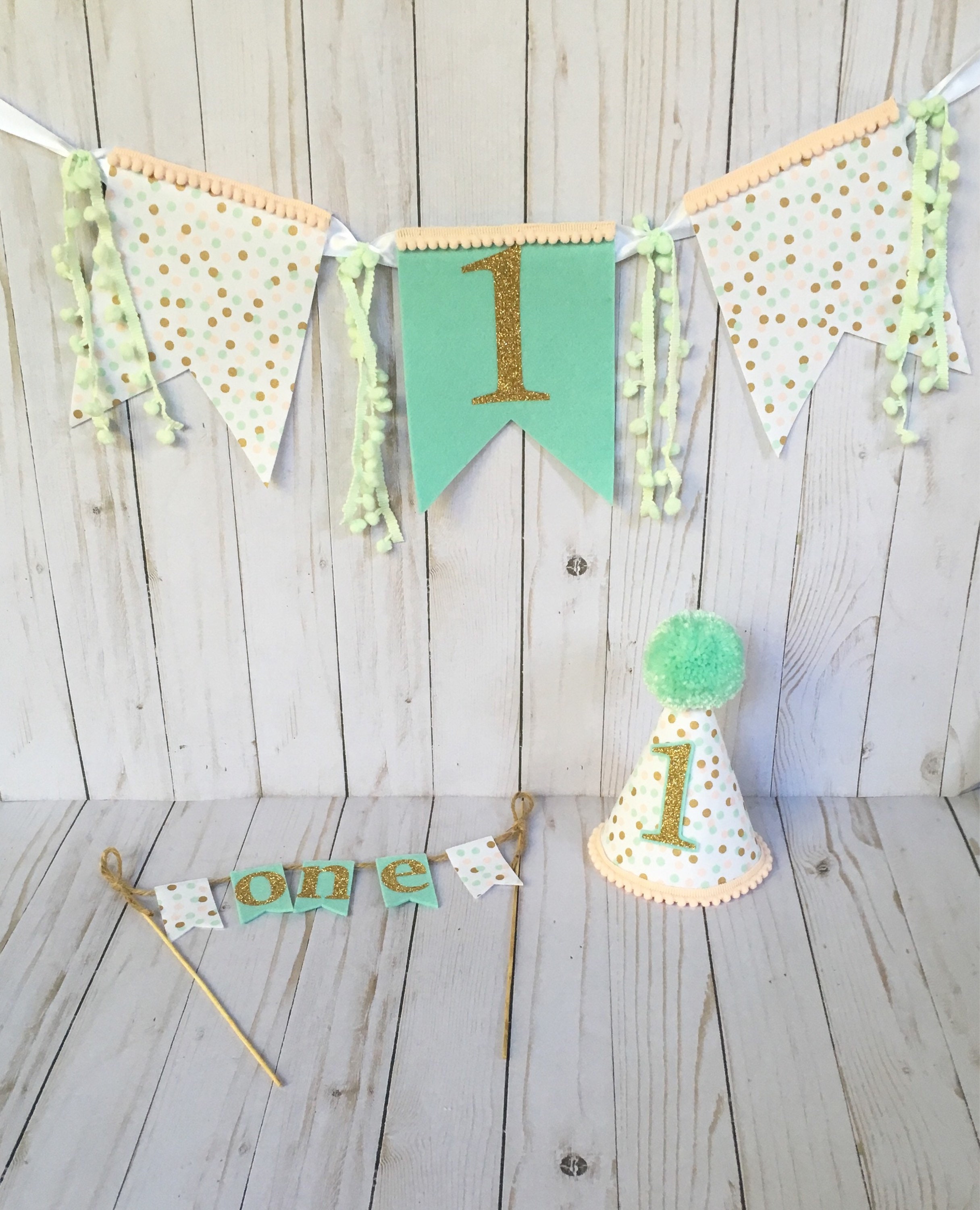 First birthday hat girls high chair banner 1st birthday | Etsy