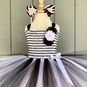 Zebra Dress - Zebra Tutu - Girls Halloween Costume - Black and White ...