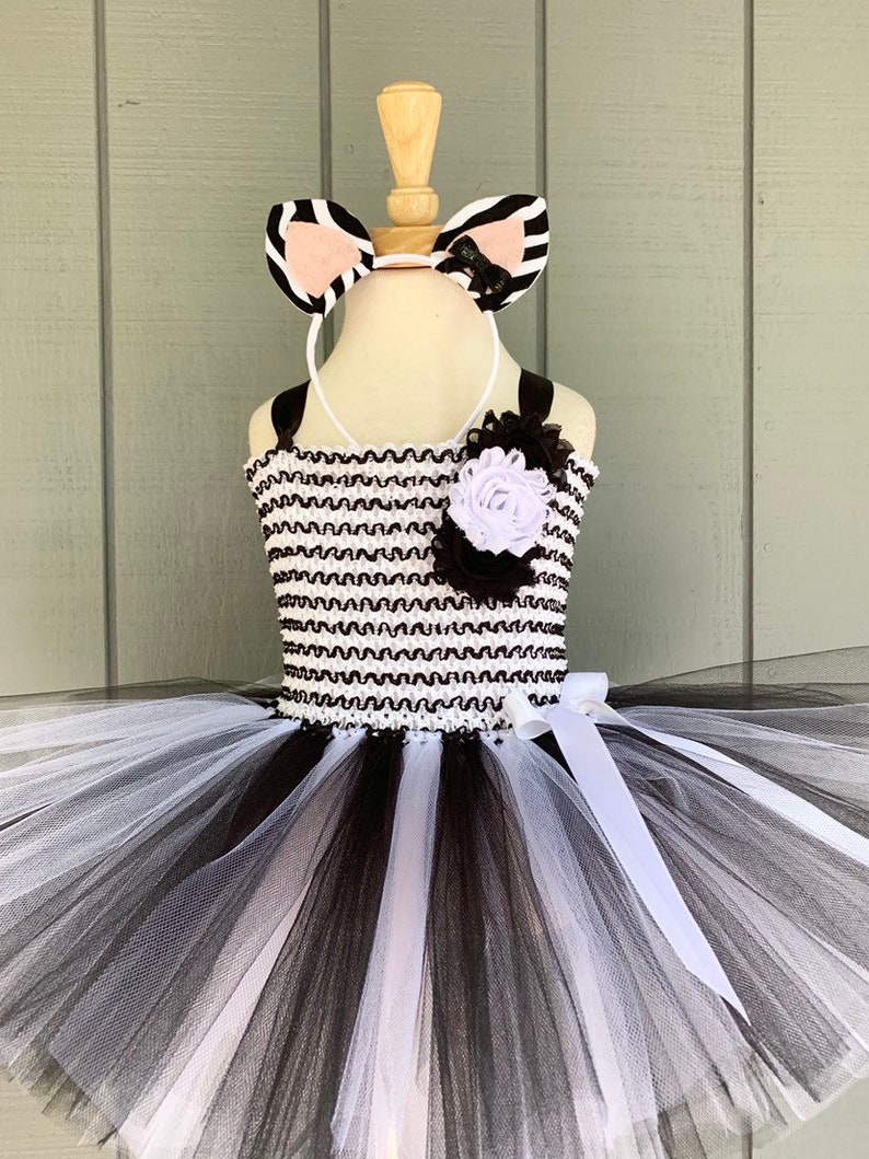 Zebra Dress Zebra Tutu Girls Halloween Costume Black and - Etsy