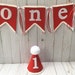 1st Birthday Hat - First Birthday High Chair Banner and Hat - Red and ...