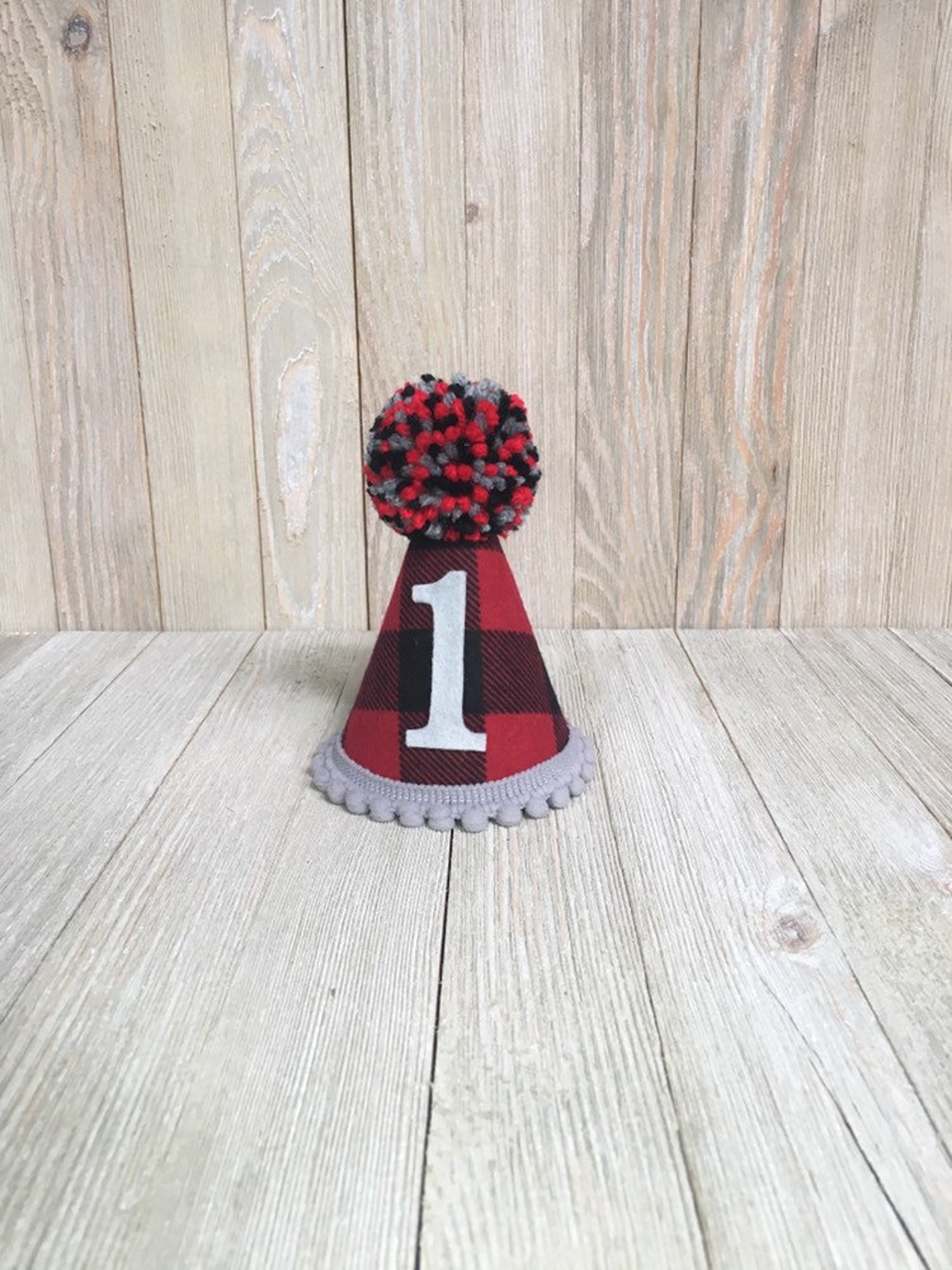 Buffalo Plaid Birthday Hat - First Birthday Hat - 1st Birthday Hat ...