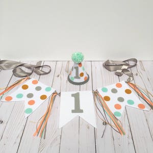 First Birthday Hat and Banner- 1st Birthday Party Hat - High Chair ...