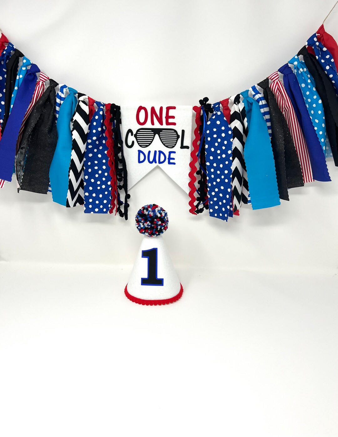 One Cool Dude Birthday Banner - High Chair Banner -boys Cool Banner and ...