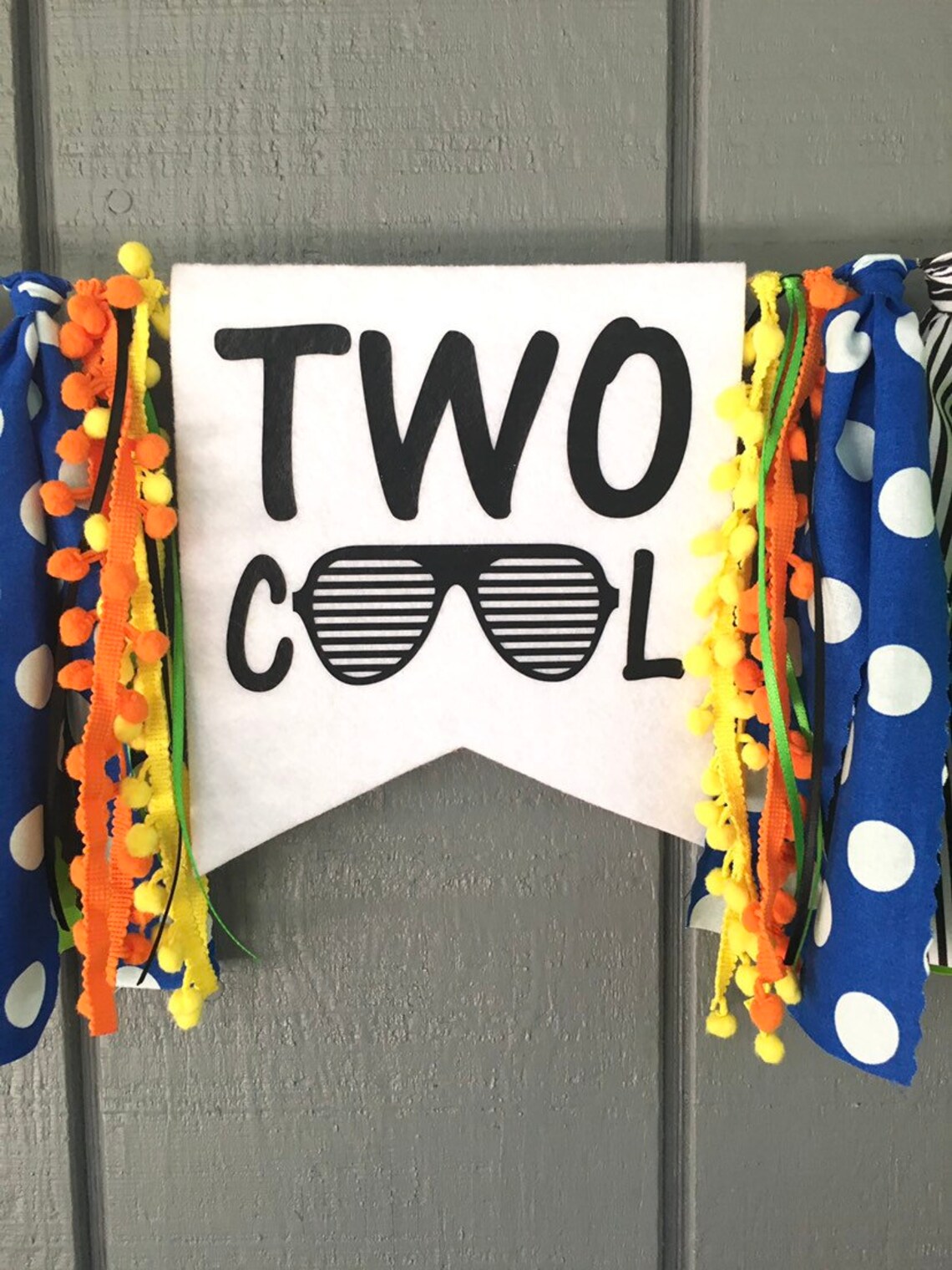 Boys two cool birthday banner second birthday banner two | Etsy