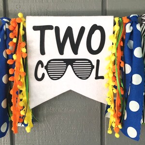 Boys Two Cool Birthday Banner - Second Birthday Banner - Two Cool ...