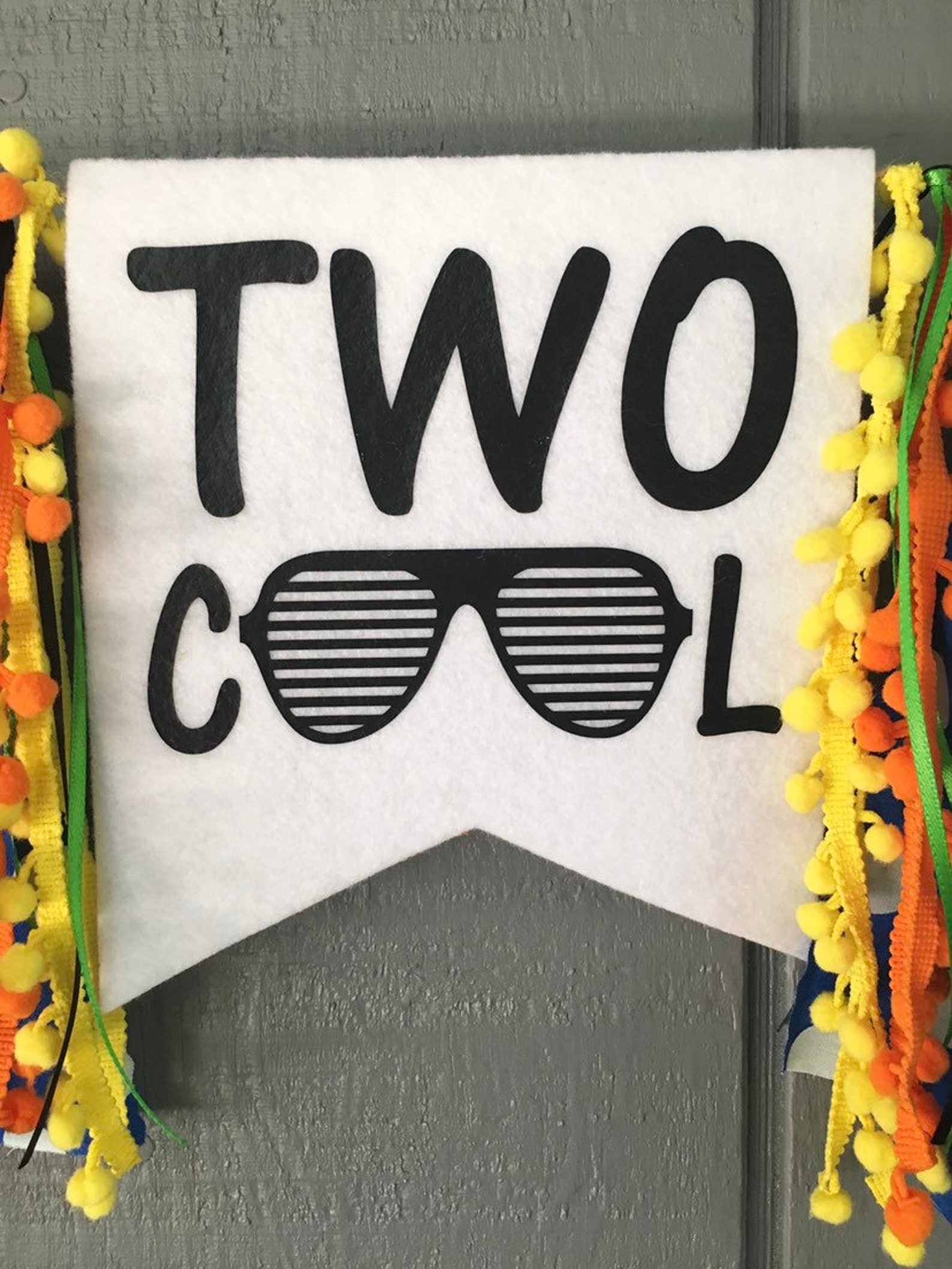 Boys Two Cool Birthday Banner - Second Birthday Banner - Two Cool ...