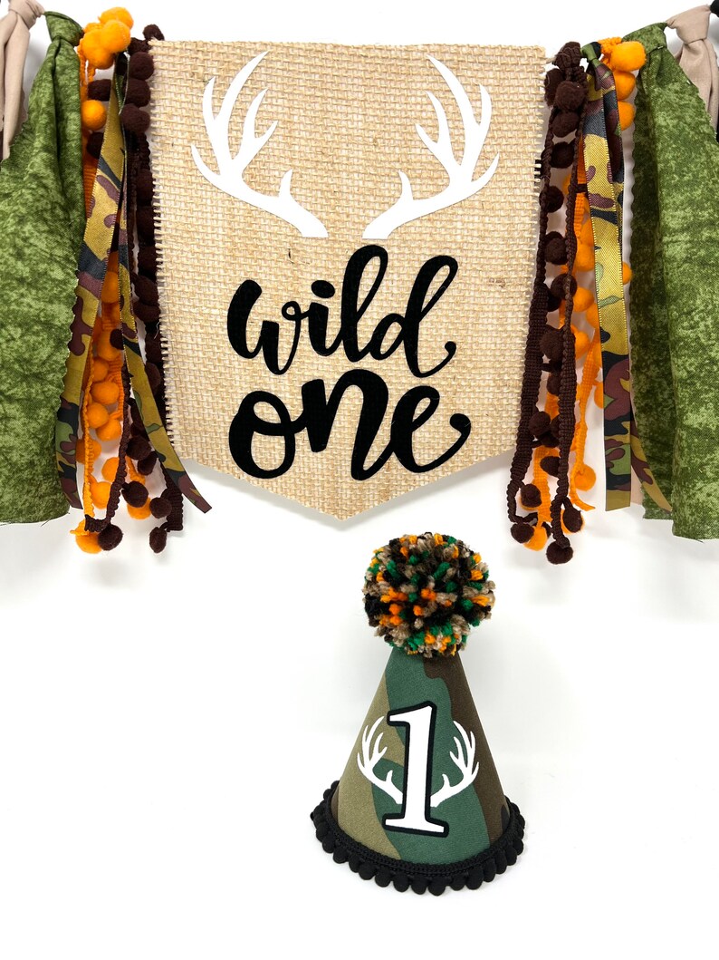 Hunting High Chair Banner - Boys First Birthday Banner - Deer Theme ...